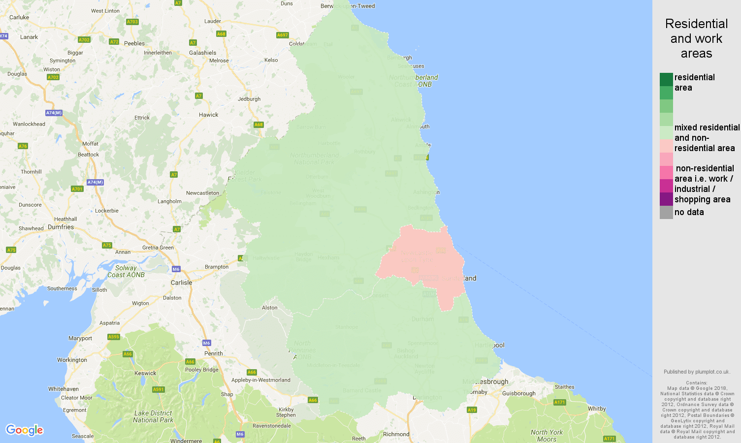 North-East population stats in maps and graphs.